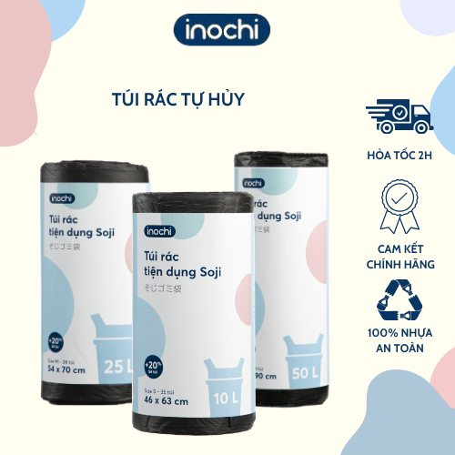 [COMBO 8 cuộn 280 túi] rác tiện dụng Soji 10L, 25L, 50L chính hãng ...