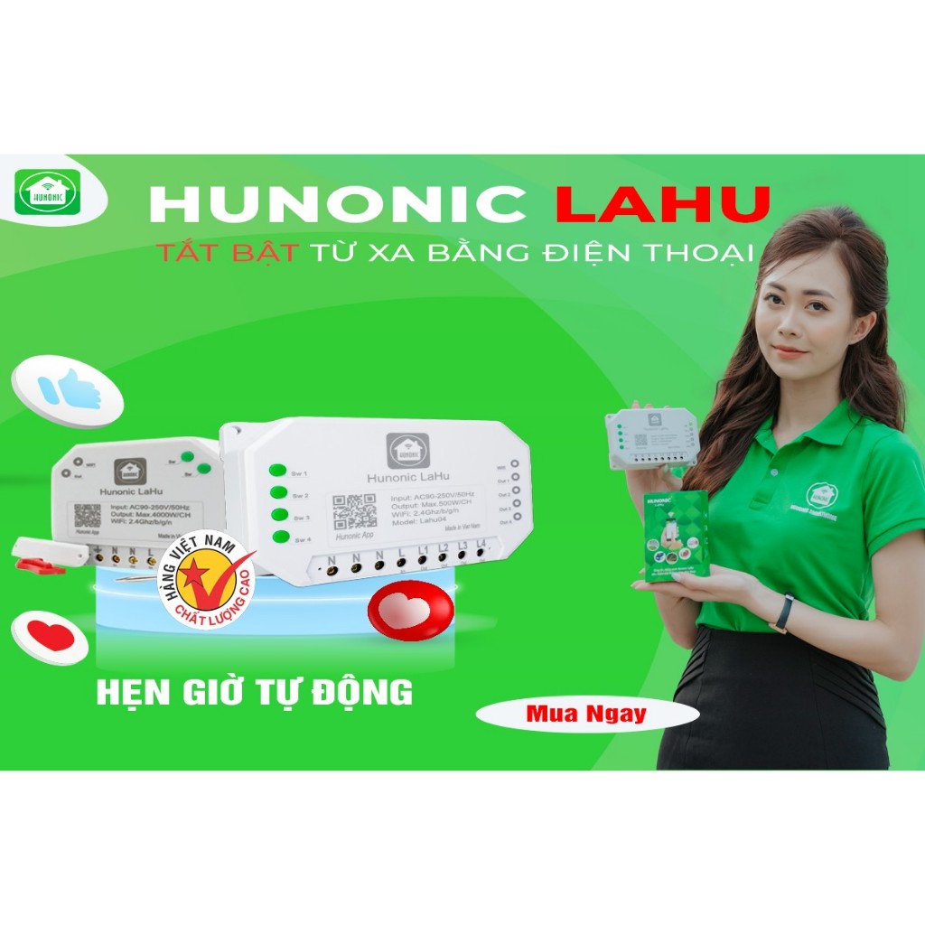 Công tắc WIFI thông minh chính hãng việt nam sản xuất Hunonic LAHU ...