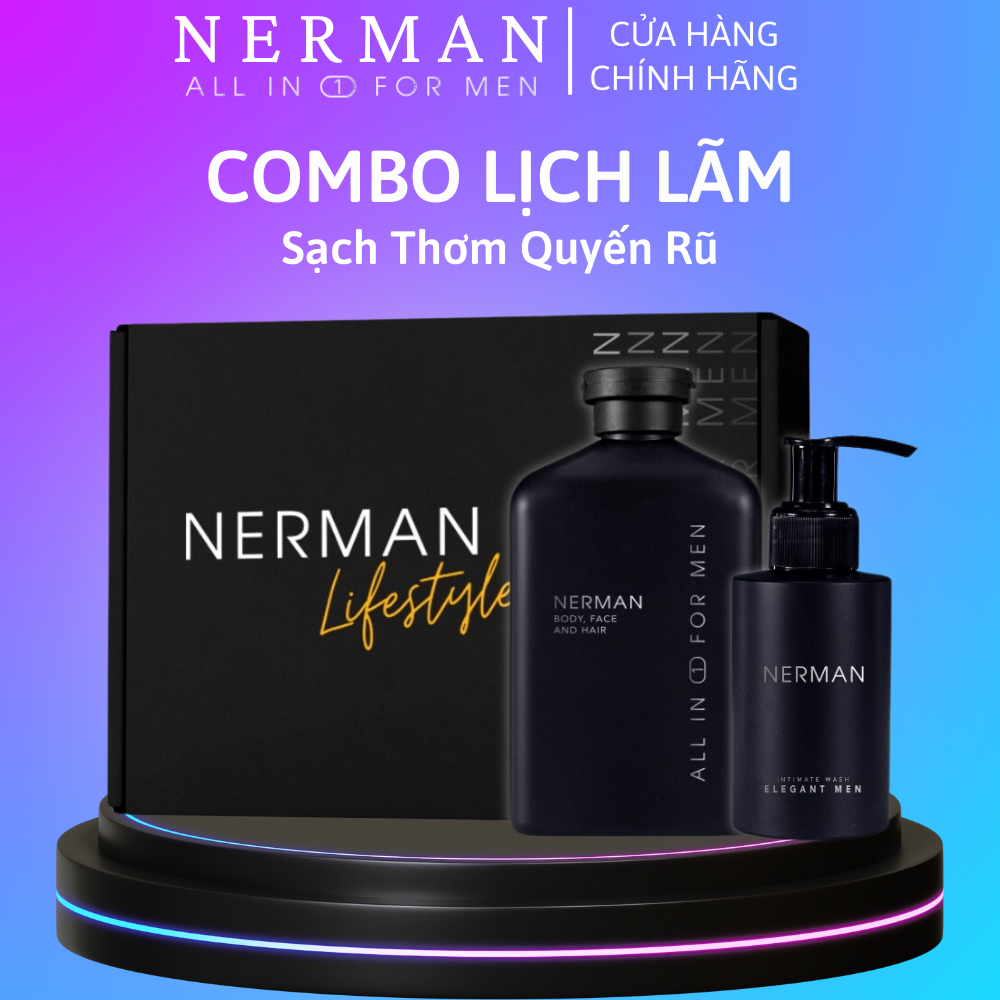 Combo sữa tắm nam 3in1 Nerman 350ml và dung dịch vệ sinh nam Nerman ...