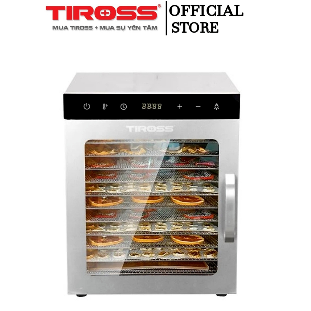 Máy sấy thực phẩm Tiross TS9685 - 10 khay INOX - 800W [Máy sấy trái cây ...
