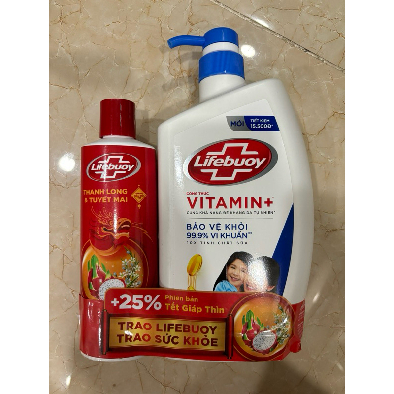 [Bản Tết] Sữa tắm LIFEBUOY Vitamin 800G kèm ST Thanh Long Tuyết Mai ...