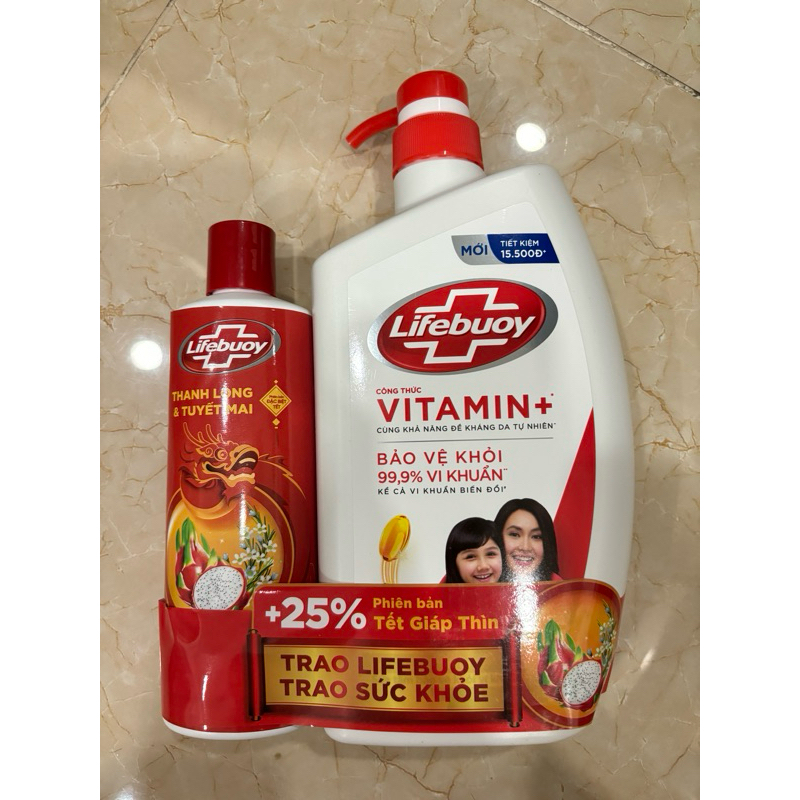 [Bản Tết] Sữa tắm LIFEBUOY Vitamin 800G kèm ST Thanh Long Tuyết Mai ...