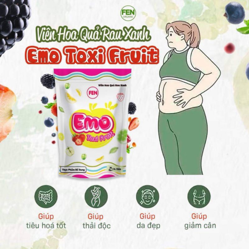 Emo Toxi Fruit - Viên Uống Hoa Quả Rau Xanh Hỗ trợ giảm cân | Shopee ...