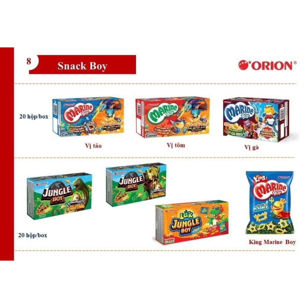 Bánh snack hình cá/ khủng long Orion Marine Boy / Jungle Boy hộp 31g ...