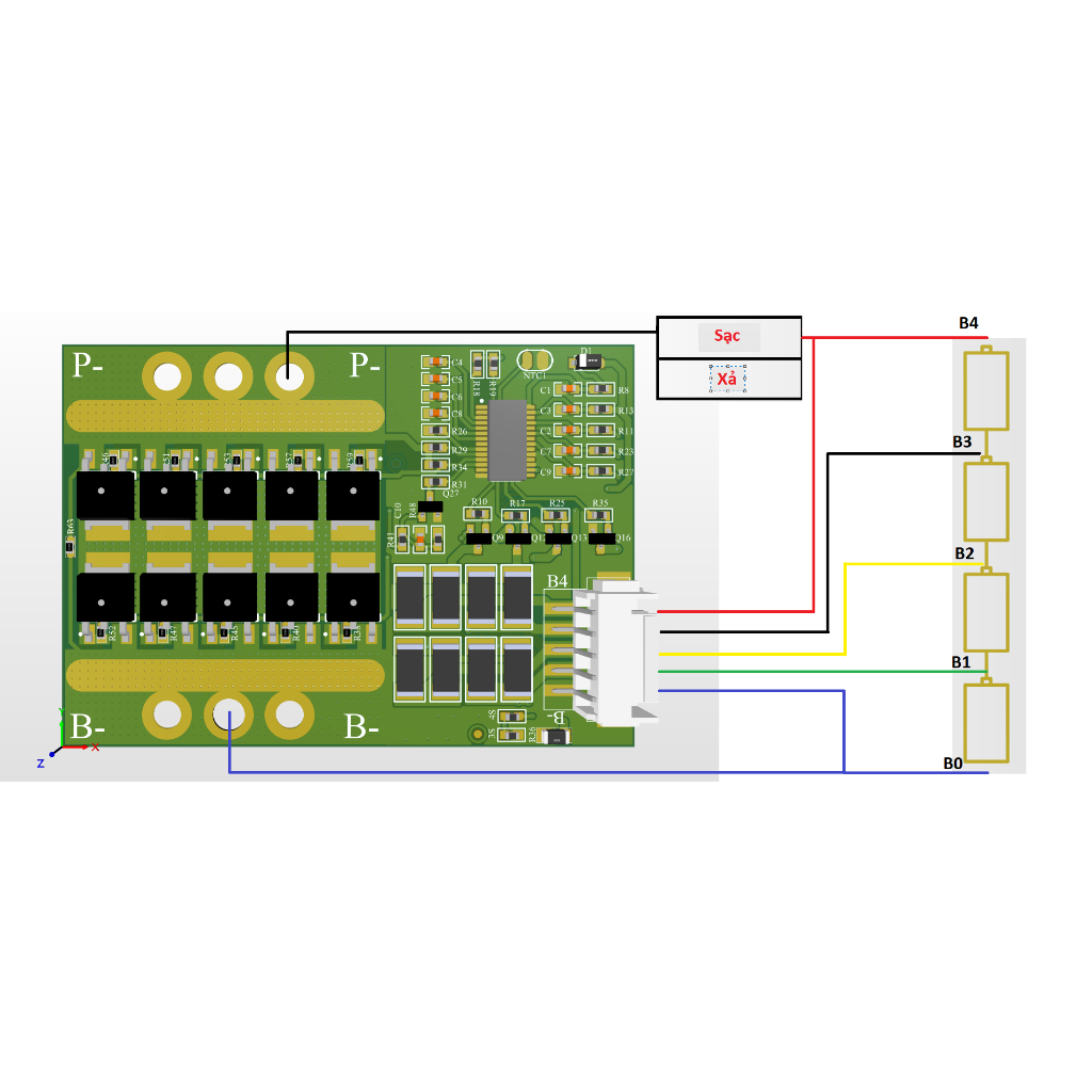 Mạch BMS 3S 4S 50A pin 3.7V (10 FET Ver 03) sạc xả quản lí cell pin ...