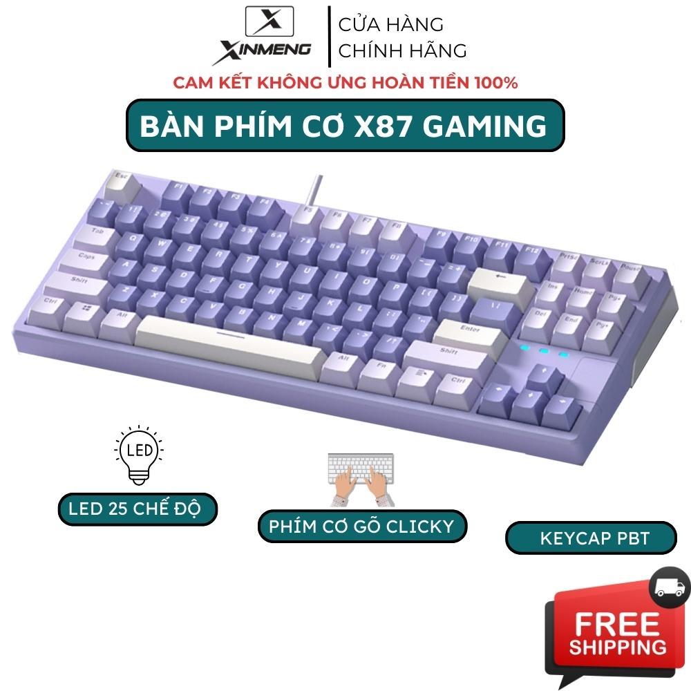 Bàn Phím Cơ Xinmeng X87 Gaming LED, Trục Cơ White Switch, Phím PBT Double-Shot Cho Máy Tính ...