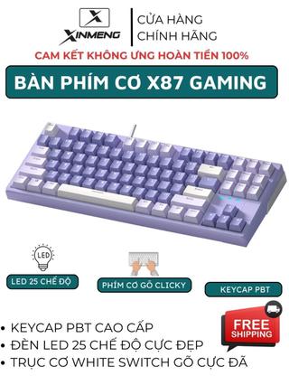 Bàn Phím Cơ Xinmeng X87 Gaming LED, Trục Cơ White Switch, Phím PBT ...