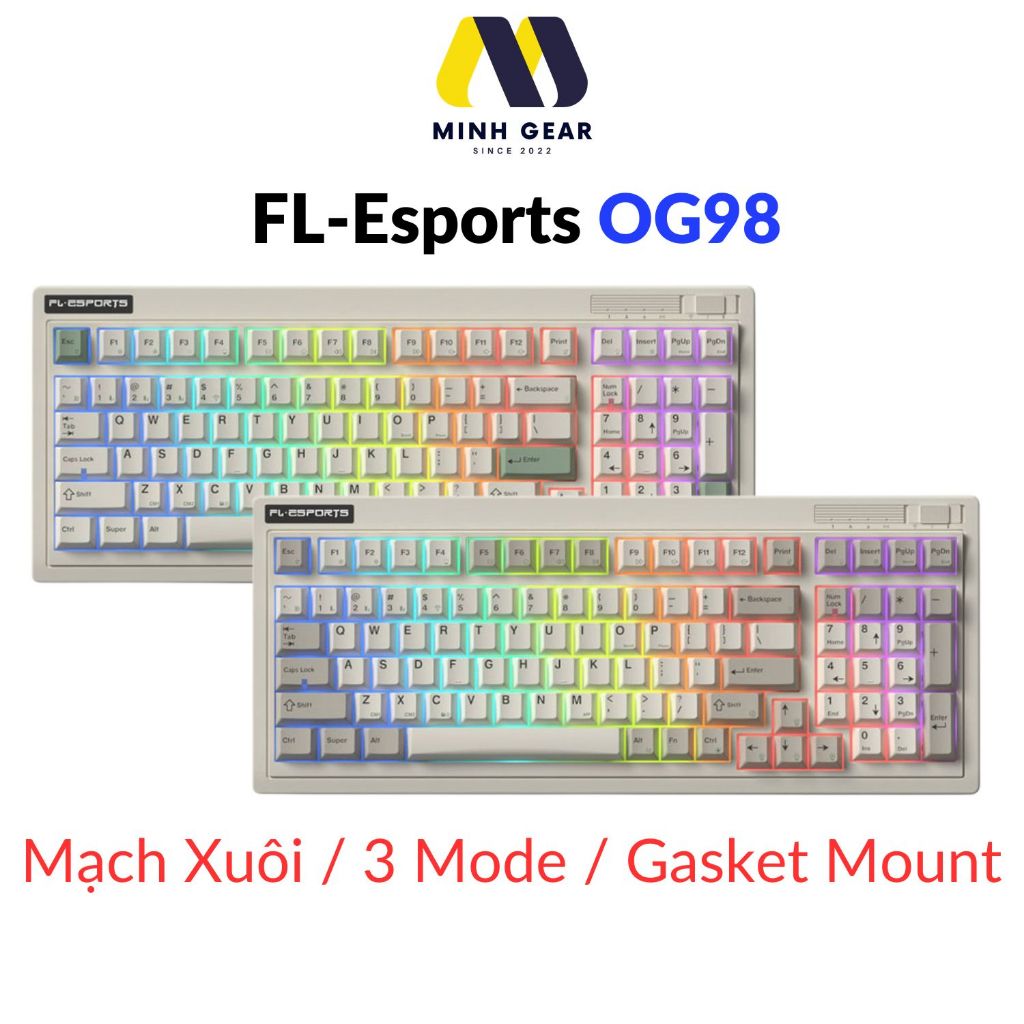 OG98 - Bàn Phím FL-Esports OG98 (3 Mode / Mạch xuôi / Gasket Mount / Led RGB) | Shopee Việt Nam