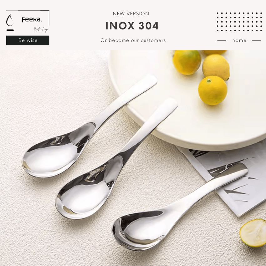 Thìa muỗng inox 304 FEEKA cán ngắn cao cấp | Shopee Việt Nam