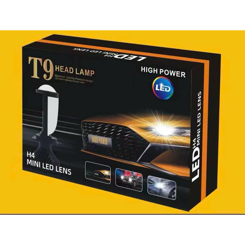 Đèn Pha Led Bi Cầu T9 Chân H4 Cho Ô Tô Và Xe Máy | Shopee Việt Nam