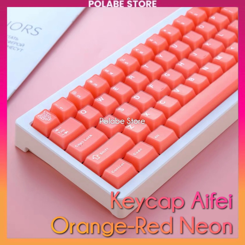 Keycap Aifei Orange Red Neon Semi Transparent Cherry profile ABS 2shot ...