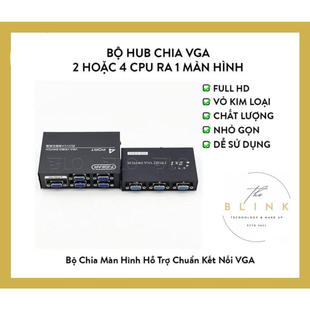 Bộ chia VGA 2 CPU Ra 1 Màn Hình FJGEAR FJ-15-2C (2 Port VGA Video ...