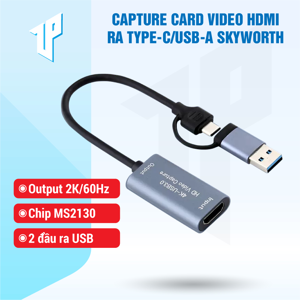 Capture Card Thu Hình HDMI 4K@60hz Ra USB-A / Type-C Skyworth MS2130 ...