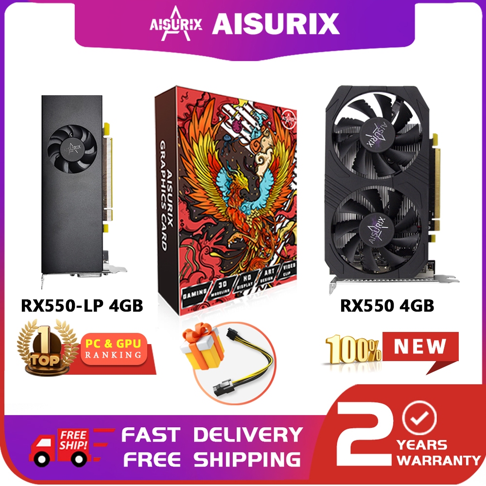 AISURIX RX550 4GB SFF Card màn hình VGA AMD Gaming GPU GDDR5 128Bit ...