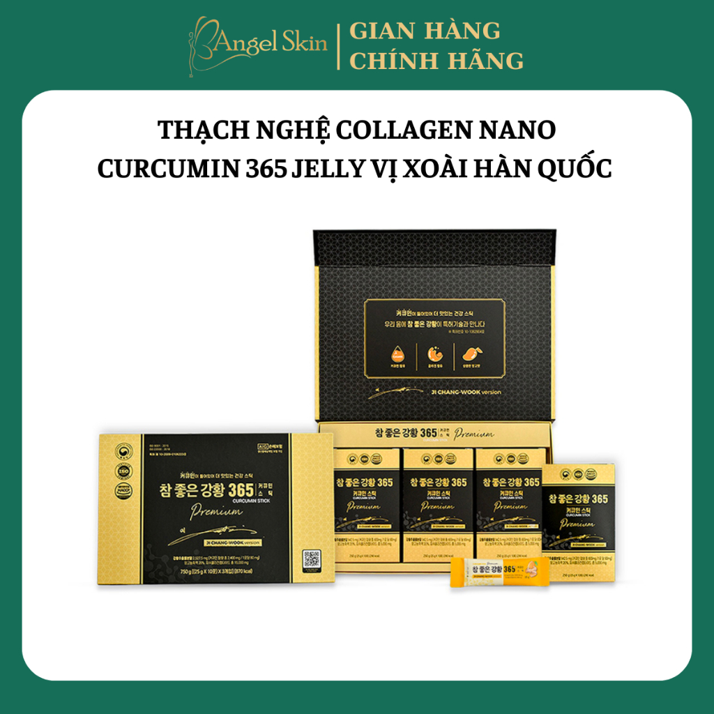 Thạch nghệ Collagen Nano Curcumin 365 Jelly vị xoài Hàn Quốc 750g (30 Tuýp/Hộp) | Shopee Việt Nam
