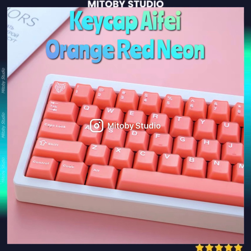 Keycap Aifei Orange Red Semi Transparent Neon Cherry profile ABS 2shot ...