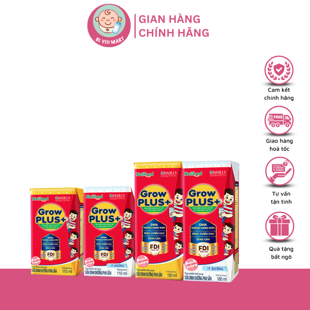 Thùng Sữa Bột Pha Sẵn Nutifood Growplus Đỏ+ Suy Dinh Dưỡng - Trên 1 ...