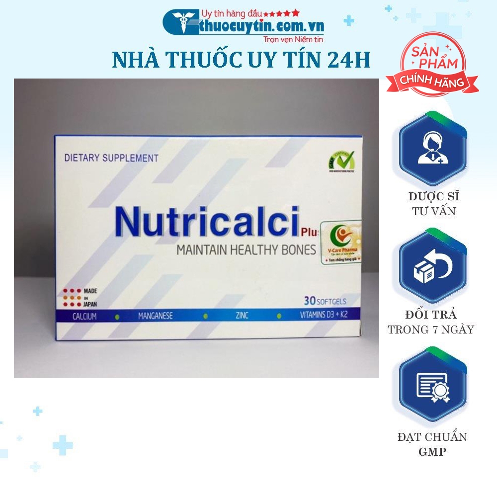 [NHẬP KHẨU CHÍNH HÃNG] NUTRICALCI PLUS Hộp 30 viên – Bổ sung Canxi, D3 ...