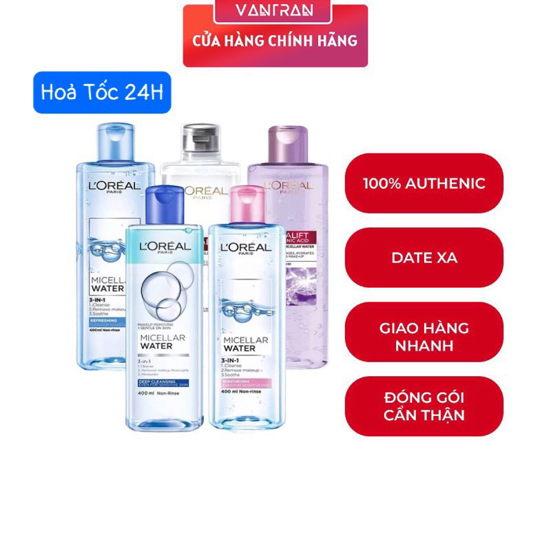 Nước tẩy trang Loreal - L'Oreal Paris 3-in-1 Micellar Water | Shopee Việt Nam
