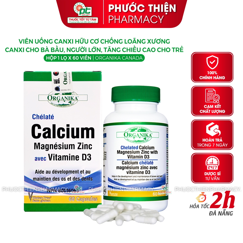 Canxi hữu cơ cho bà bầu, người lớn Organika Calcium Magnesium Zinc D3 ...