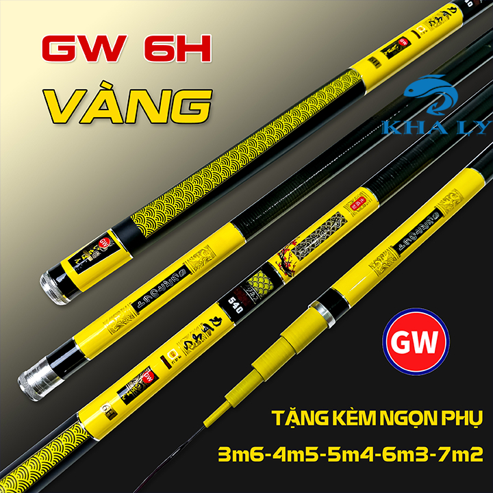 Cần Câu Đài GW 6H Vàng , Chất Liệu Carbon Cao Cấp Tặng Kèm Ngọn Phụ ( Bảo Hành 1 Lóng ) CD-104 ...