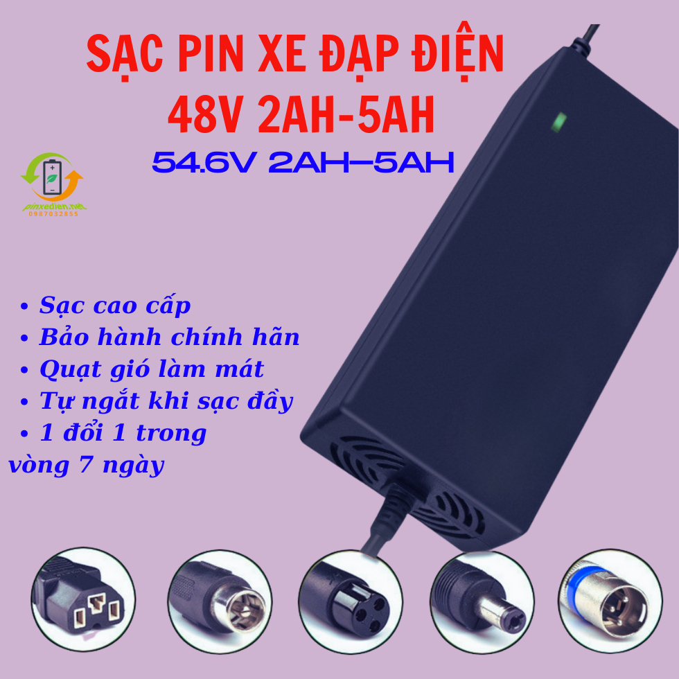 Sạc pin xe đạp điện 48V-2Ah( 54.6V-2Ah)loại tốt | Shopee Việt Nam