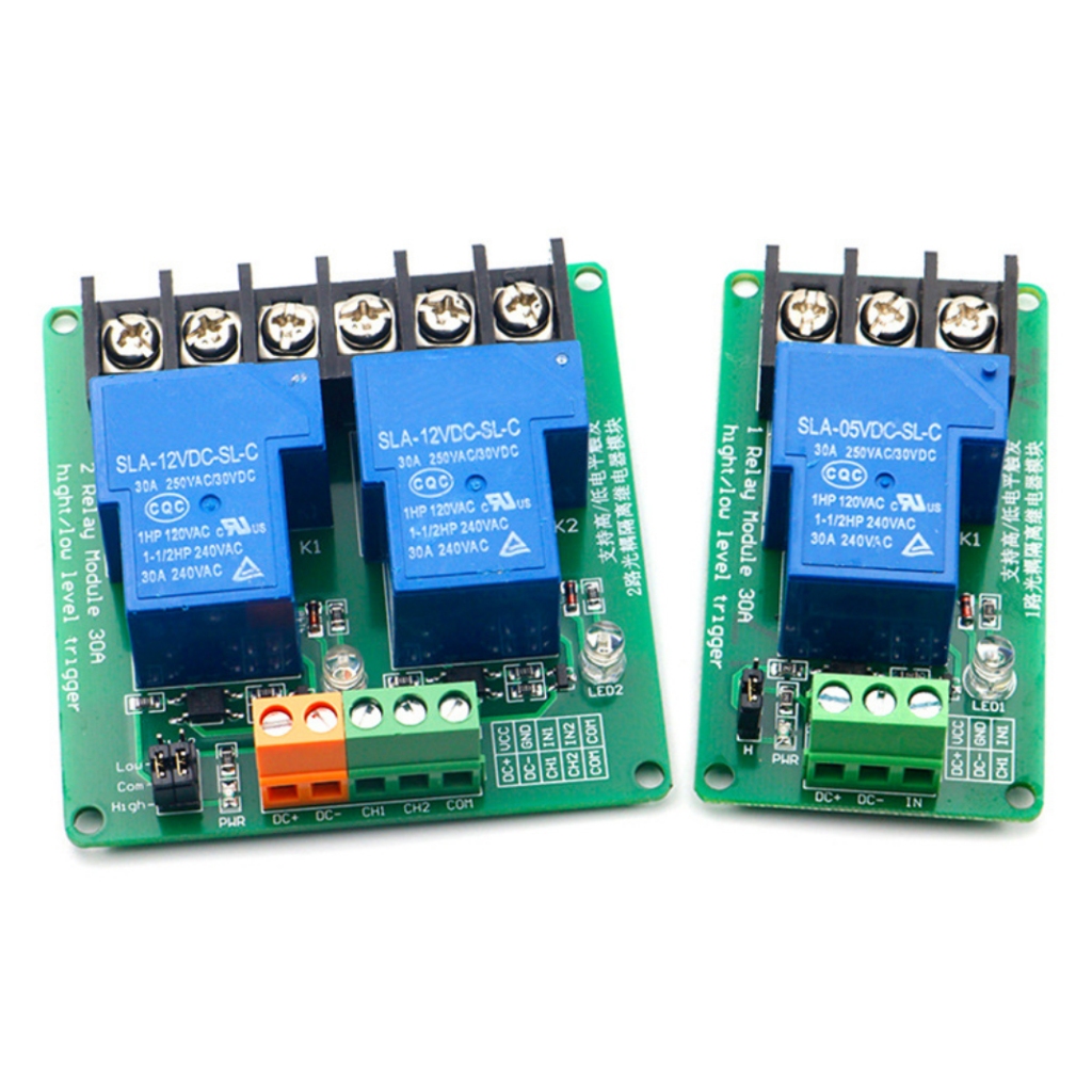 Module relay 1 2 kênh 5v 12v 30A , Mạch điện relay 30A | Shopee Việt Nam