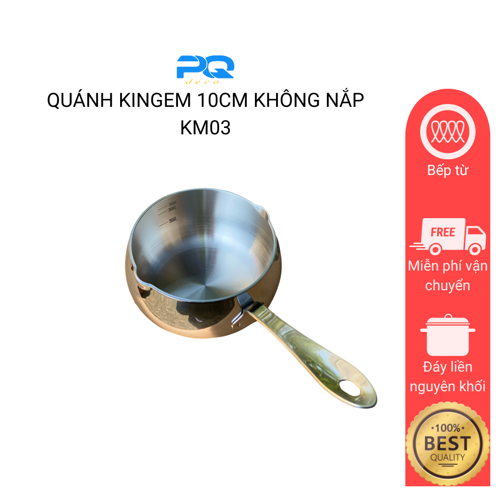 Quánh inox 304 Kingem 10cm không nắp nấu bếp từ cháo bột cho bé đáy 3 ...