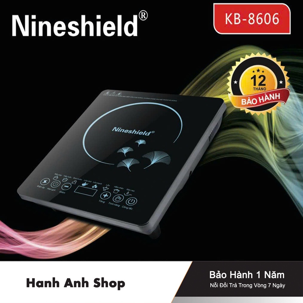 Bếp từ đơn NINESHIELD KB-8606, Kèm nồi công suất 2200W kính chịu lực siêu bền,- Bảo hành 12 ...