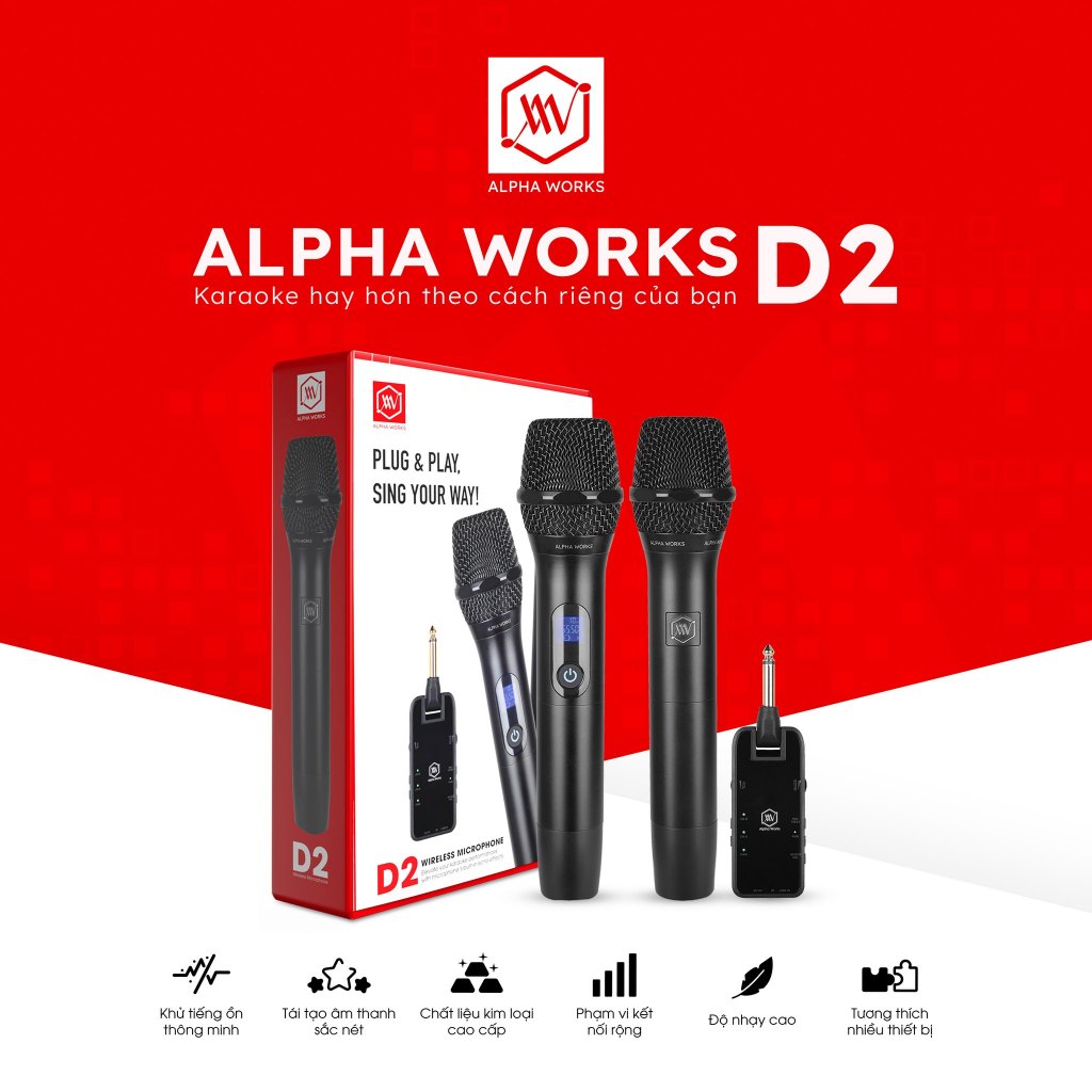 Micro không dây Alpha Works D2 Chính hãng Bảo hành 12 tháng của PGI ...