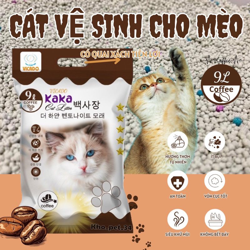 Cát Mèo KaKa chứa hạt khử mùi, kháng khuẩn,vón cục nhanh hương Cà Phê ...