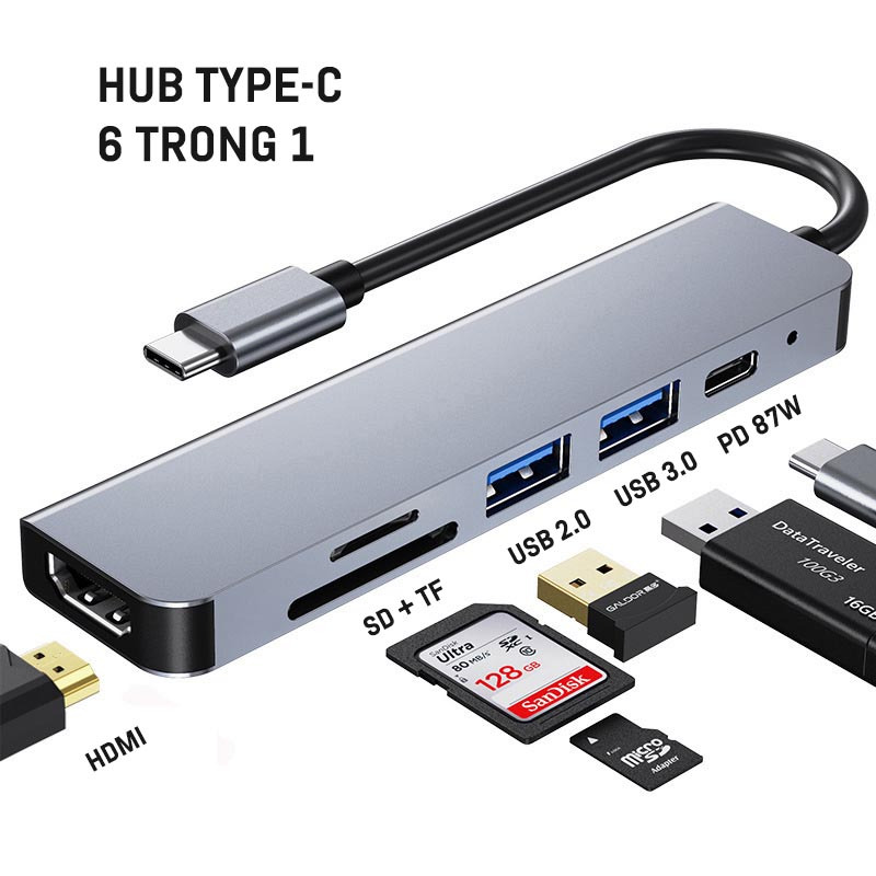 HUB Type C và HUB USB ra HDMI/USB/SD/TF/PD/RJ45 - HUB chia cổng chuyển ...