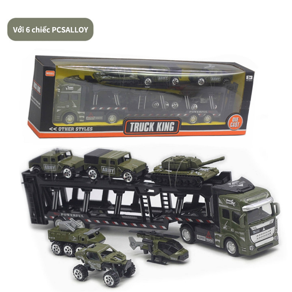 Ô Tô Đồ Chơi Xe Tải 2 Tầng Kèm 6 Xe Cho bé, Xe Cứu Hỏa Xe Cảnh Sát Xe Công Trình Xe Đua Đồ Chơi ...