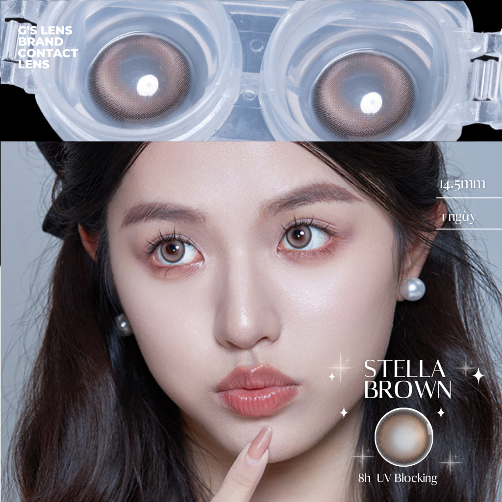 [LENS 1 NGÀY] Lens Mắt Kính Áp Tròng Nâu Moonlight Đối Xứng STELLA ...