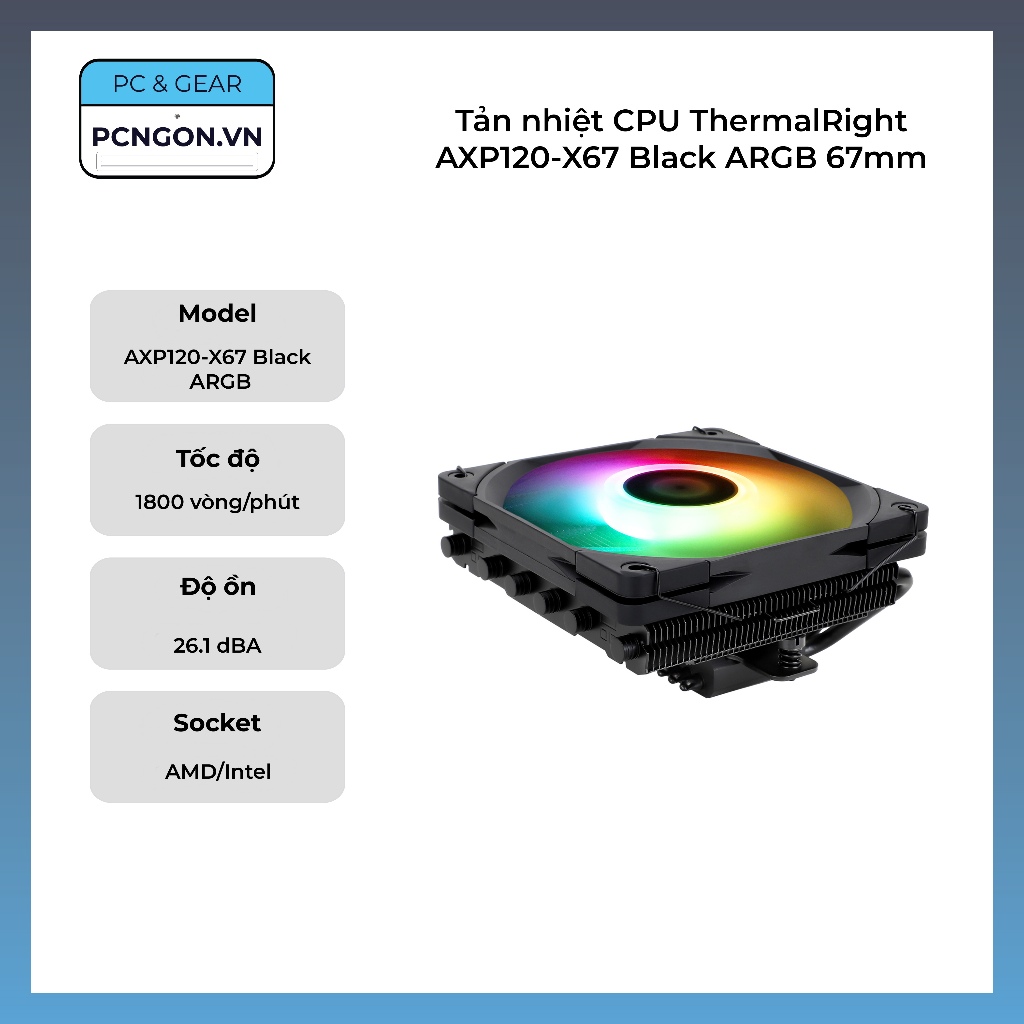[PCNGON] Tản nhiệt CPU ThermalRight AXP120-X67 Black ARGB 67mm | Shopee ...