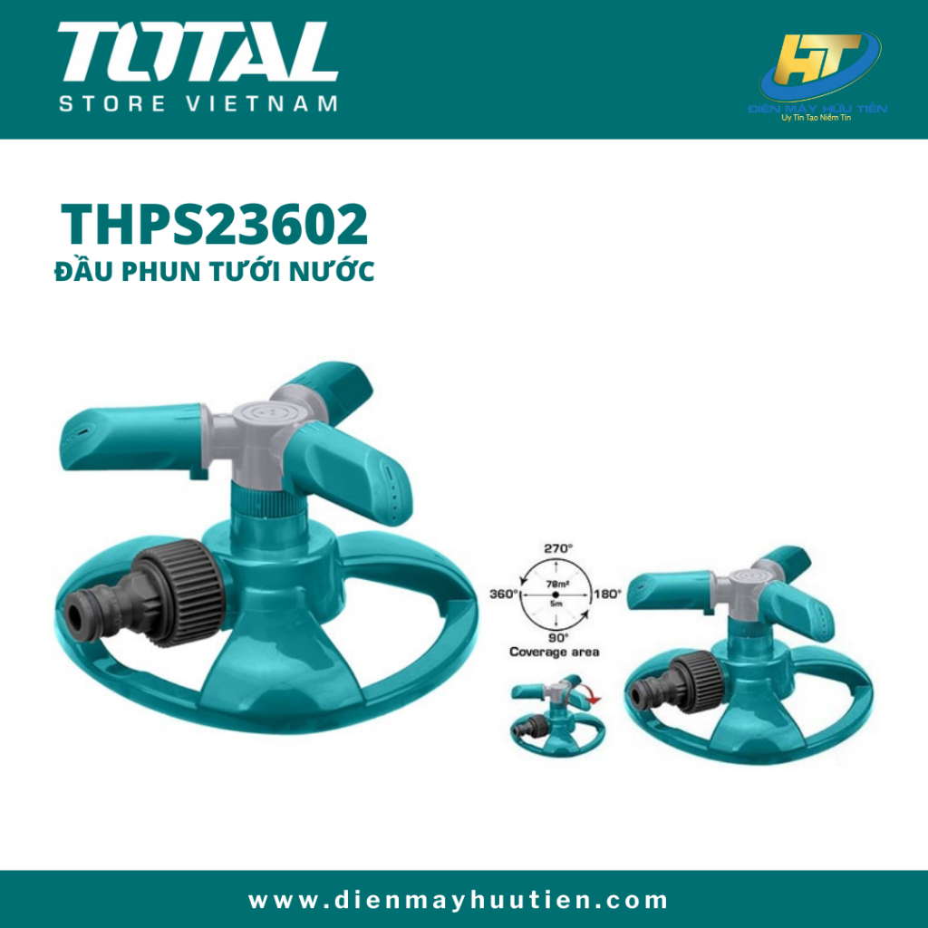 Đầu phun tưới nước 3 tay xoay TOTAL THPS23602 | Shopee Việt Nam
