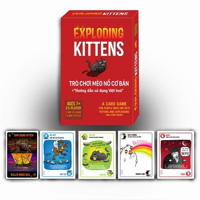 BỘ BÀI MÈO NỔ CƠ BẢN VIỆT HOÁ - BOARDGAME EXPLODING KITTENS TIẾNG VIỆT VUI NHỘN | Shopee Việt Nam