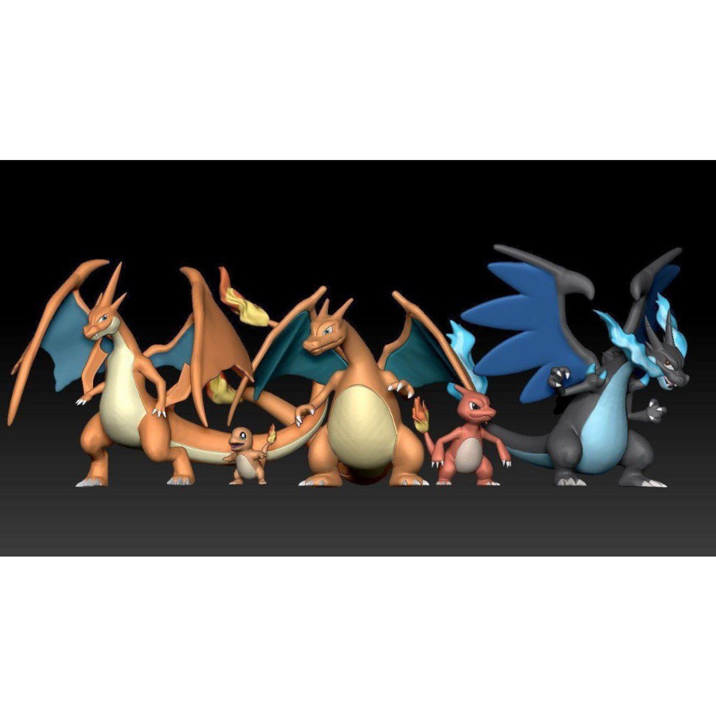 Mô hình Pokemon: Charmander, Charmeleon, Charizard, Mega X, Mega Y ...