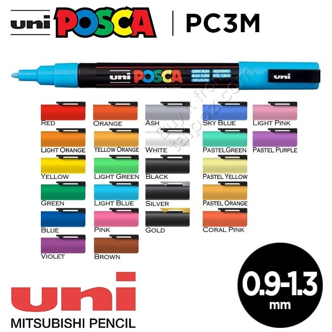 [ TAIPOZ ] - BÚT VẼ TRÊN NHIỀU CHẤT LIỆU UNI POSCA PC3M, BÚT LẺ | Shopee Việt Nam