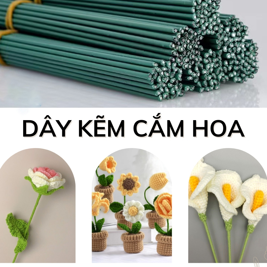 Set 50 Cành kẽm làm hoa handmade dài 40cm Hapi Toys - Kẽm Cành 2mm lõi ...