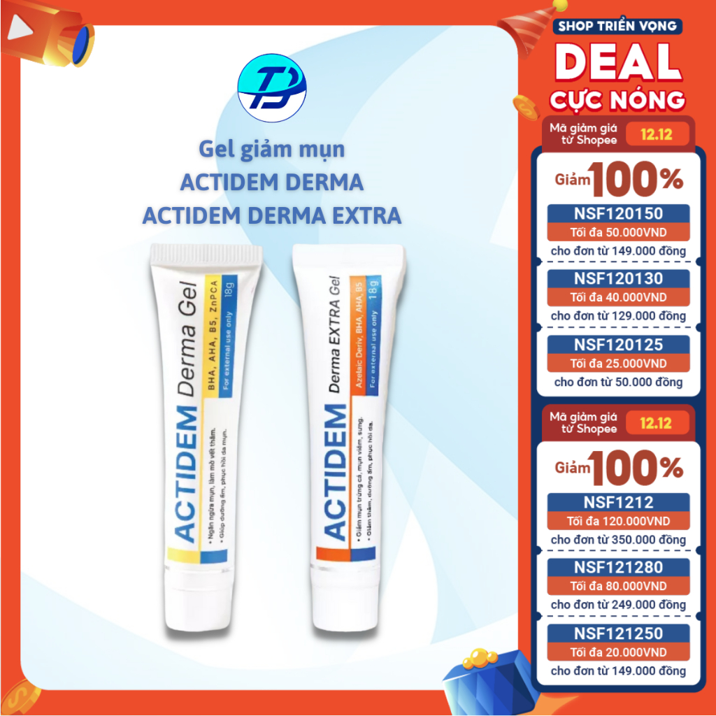 Gel giảm mụn, dưỡng ẩm da Actidem Derma Gel 18gr,40gr / Actidem Derma ...