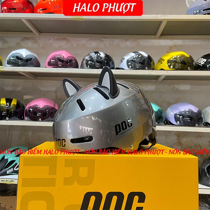 (Khóa từ_Tặng tai) Nón XE MÁY POC P05 Xám Titanium chính hãng | Shopee ...