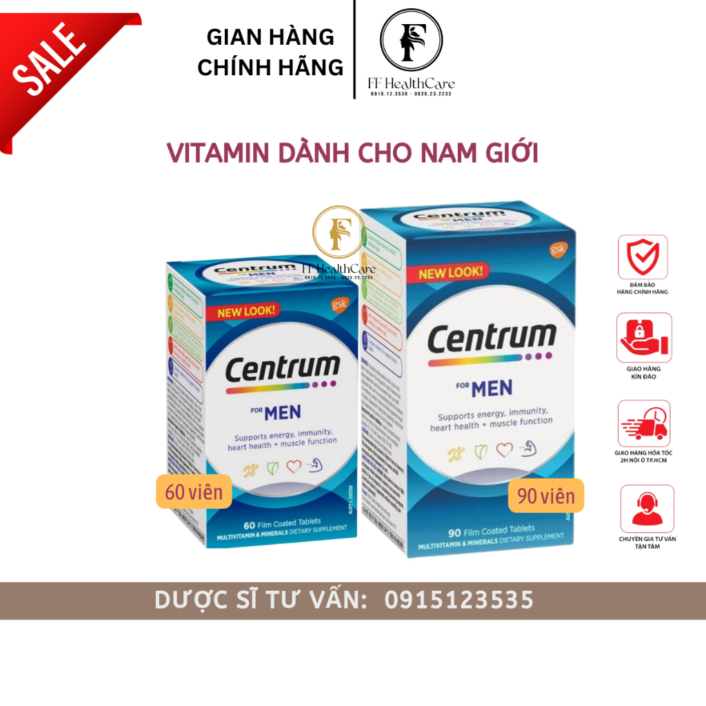 Vitamin Centrum Men 60 Viên Úc- Vitamin tổng hợp dành cho nam giới dưới ...