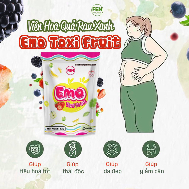 EMO TOXI FRUIT - VIÊN HOA QUẢ DETOX RAU XANH DẠNG VIÊN GIẢM CÂN 7 NGÀY ...