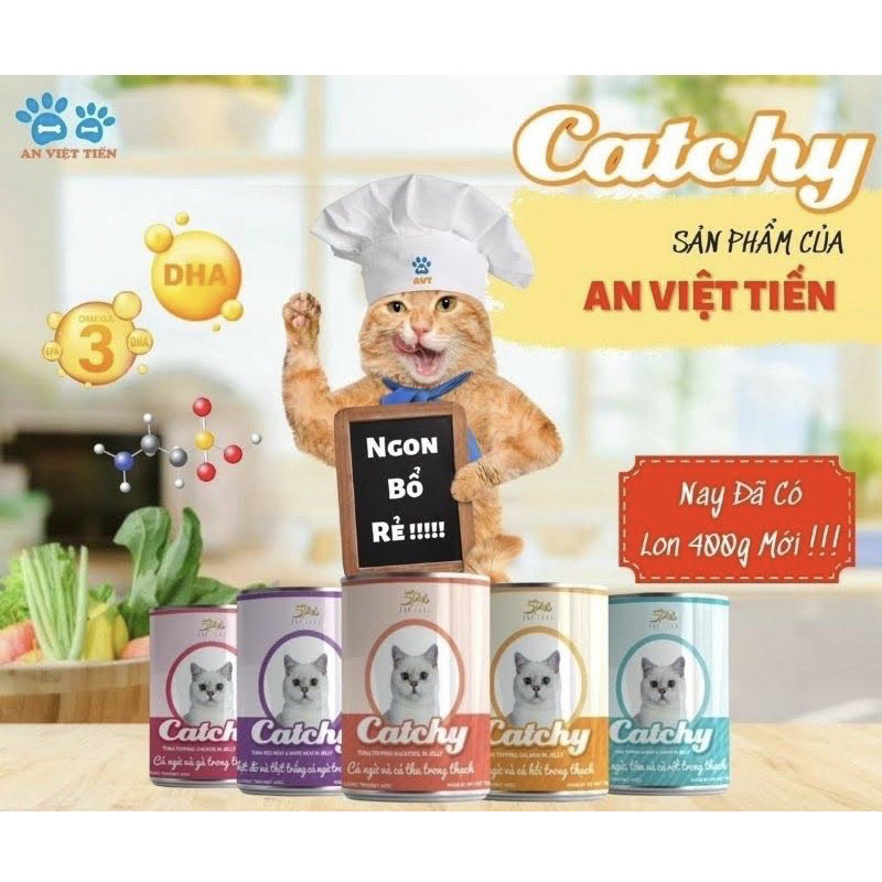 Pate Thức Ăn Ướt Catchy 5 Plus Cho Mèo Mọi Lứa Tuổi - Lon 400g | Shopee ...