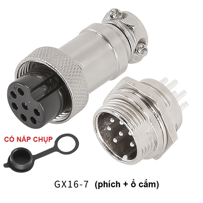 Bộ Giắc Cắm Đực Và Cái GX16 (bộ Jack cắm đực và cái GX16 có nắp chụp ...