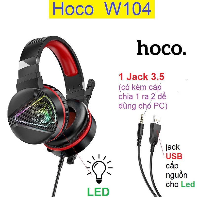 Tai nghe Gaming Hoco W104 Drift Âm Thanh Vòm 360, Bass Tăng Cường, Mic ...