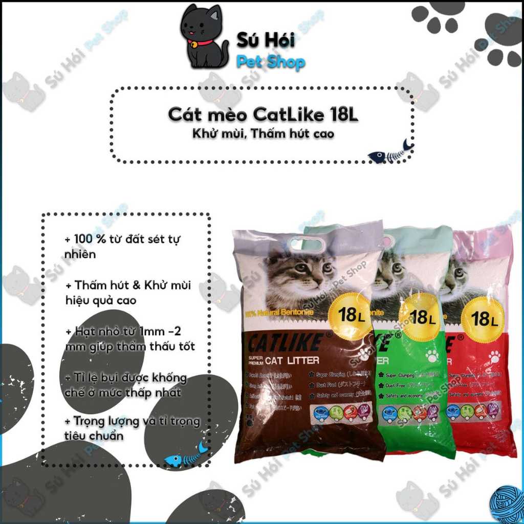 Cát vệ sinh cho mèo Catlike 18l - Cát mèo thương hiệu Catlike 18l - Cát ...