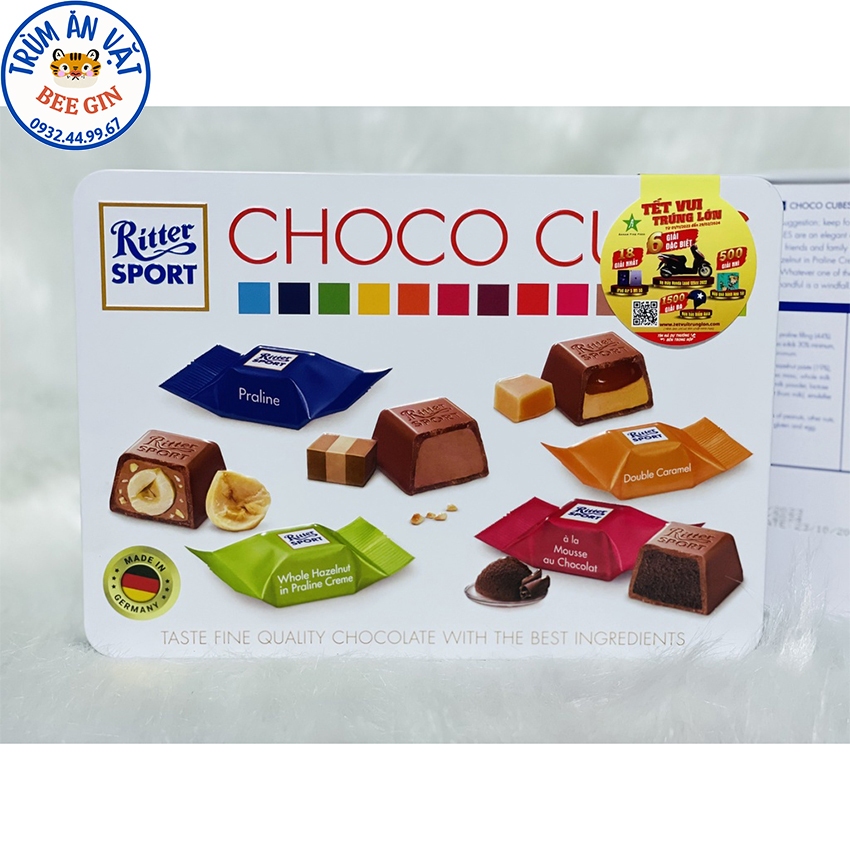 Socola Hộp thiếc 192g Viên Hỗn Hợp Choco Cubes Ritter Sport k19 BÁNH ...