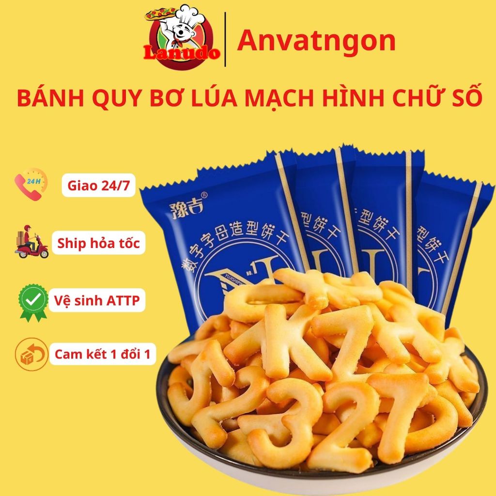 Bánh Quy Bơ Lúa Mạch Hình Chữ Số tuổi thơ giòn thơm ngon cao cấp loại I ...